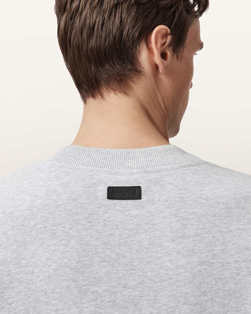 Milo Boxy Cotton Sweatshirt Light Grey Marl | ALLSAINTS FR